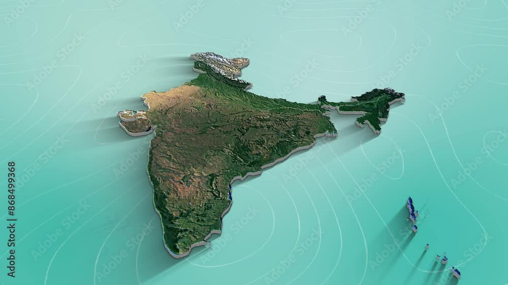 India Map Animation. Abstract geometric futuristic concept Map of India ...