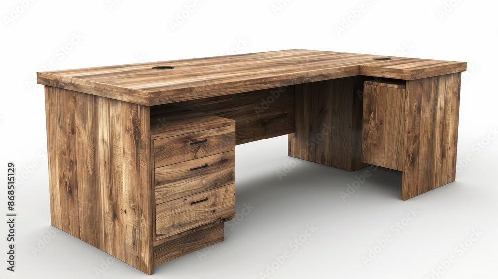 L-Shaped Desk isolate on white background: Two desks in an L-shape ...