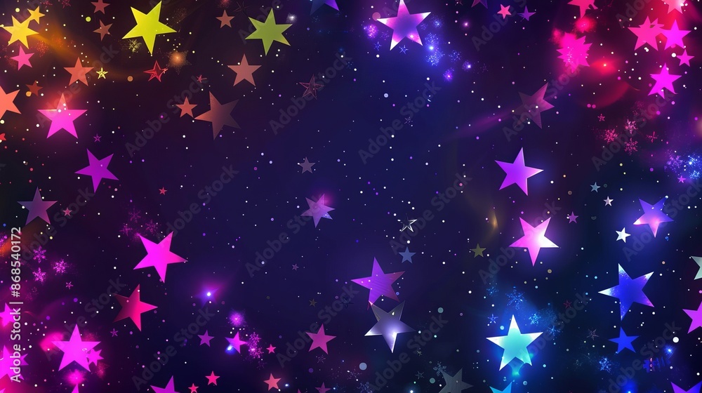 Night Sky Background with Glowing Stars, Celestial Cosmic Scene for ...
