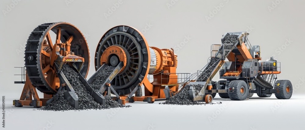 The image shows a mining machine Grinder and shredder for crushing and ...