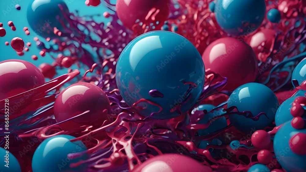 3D Render of Abstract Art Video Animation, Dynamic 3D Background with ...