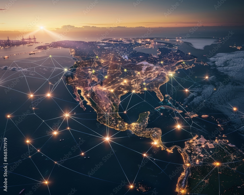Global trade network mapping optimizing essential shipping routes for ... Global trade network mapping optimizing essential shipping routes for ...