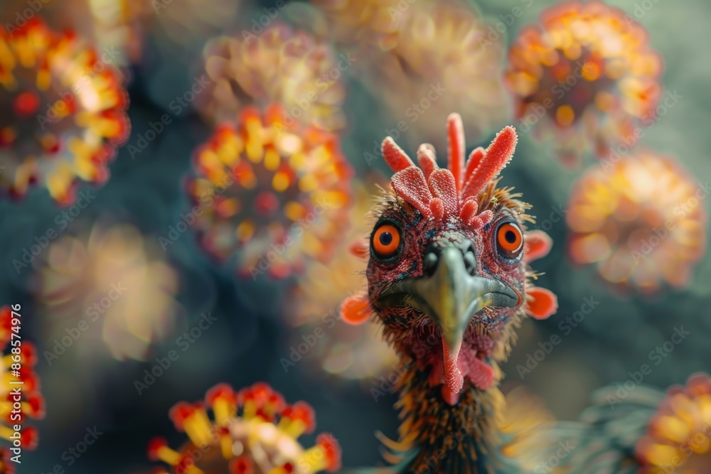 Menacing bird-like entity suggests aggressive airborne illness. Virus ...