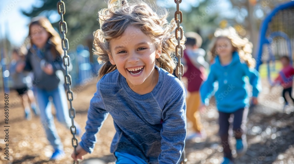 Recess Joy Children playing on the playground, feeling joy and ...