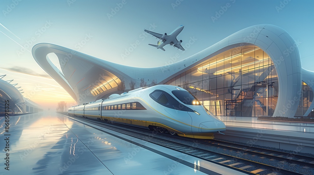 High-Speed Trains in Motion and Plane: Showcasing Convenient ...