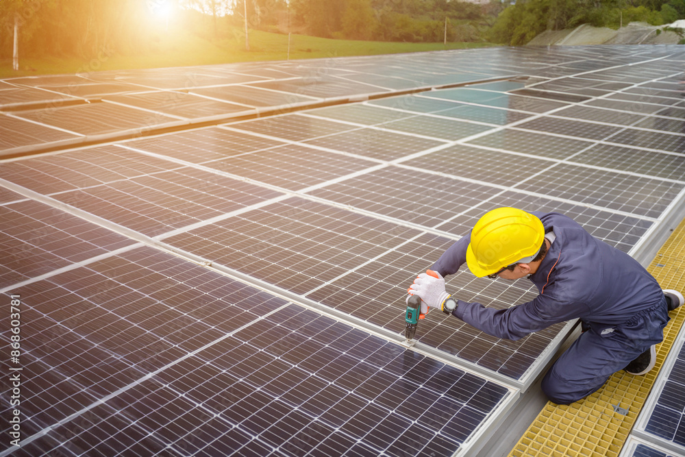 A solar power system engineer installs, maintains, and inspects solar ...