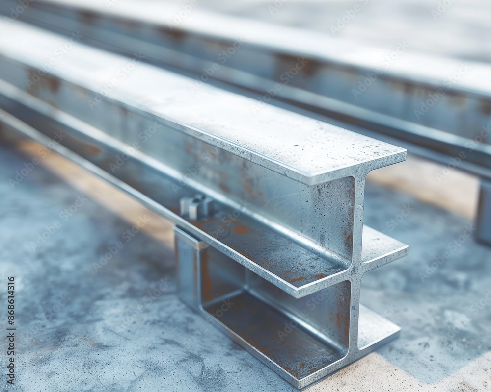 Steel Girder. Three-Dimensional Structure of Iron Double T Bar for ...