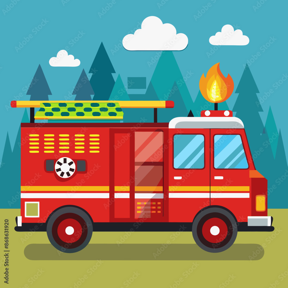 fire truck, fire engine, firefighting vehicle, emergency vehicle ...