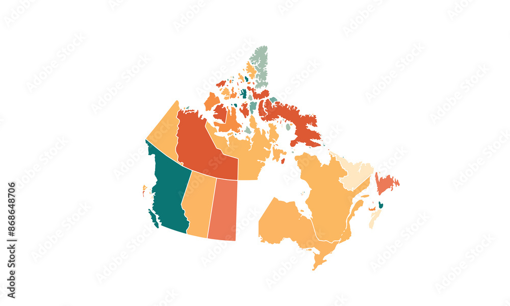 Canada map isolated modern colorful style. for website layouts ...