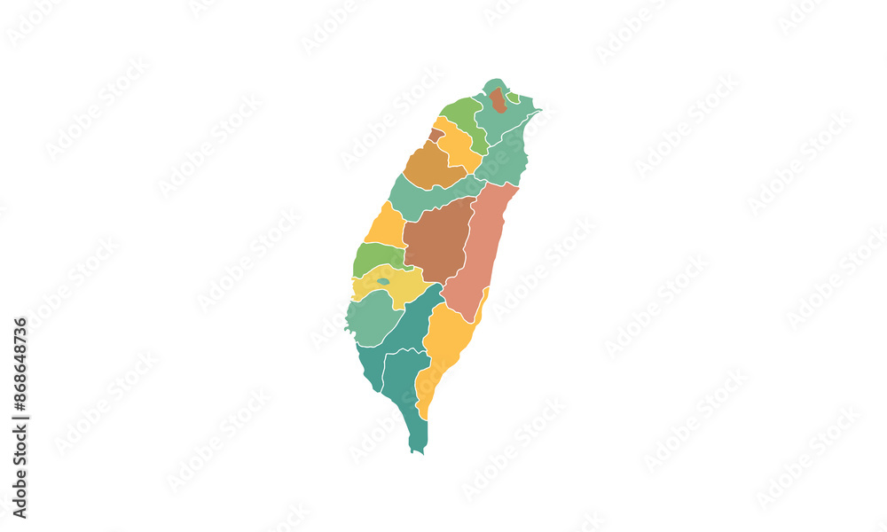 Taiwan map isolated modern colorful style. for website layouts ...