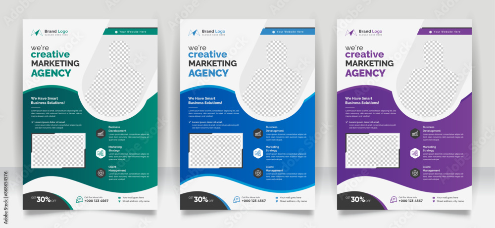 Corporate business flyer design template. Multi color corporate flyer ...