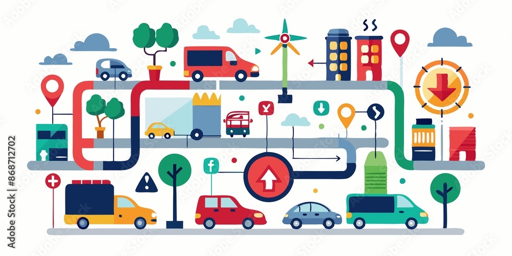 visual representation of traffic flow, consisting of collection of ...