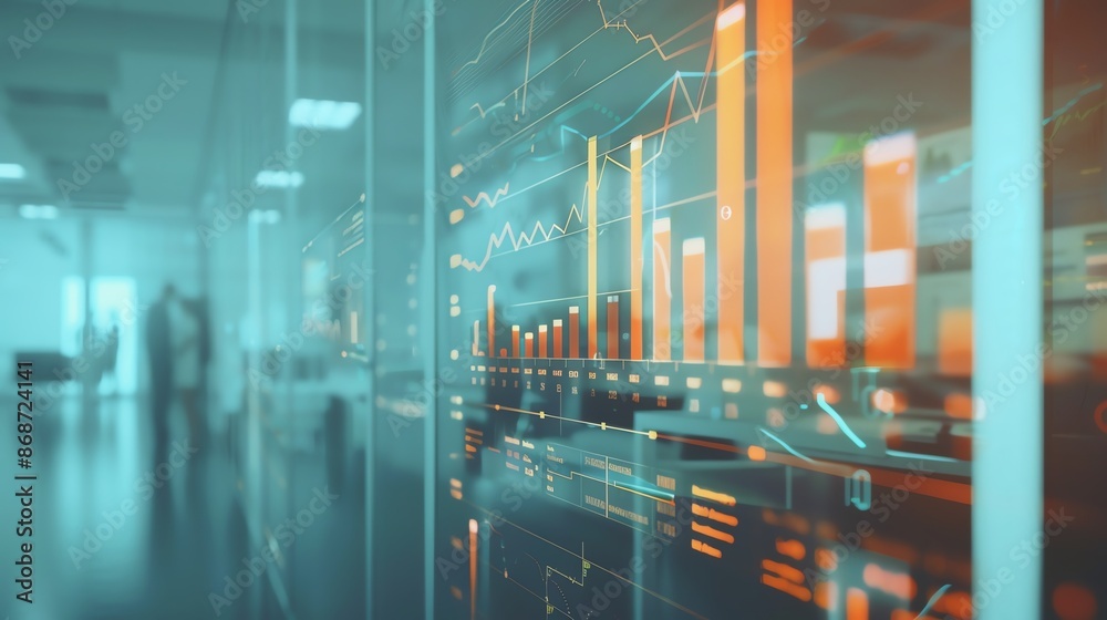 clinical trial data charts with statistical analysis, organized and ...