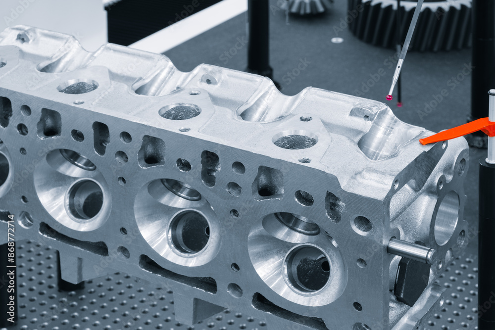 The Coordinate Measuring CMM Machine. Repair motor block of cylinders ...