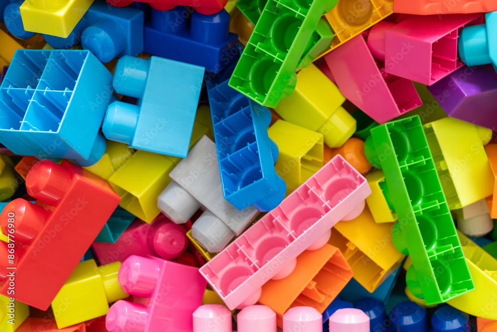 Vibrant Children’s Construction Game Pieces. Colorful and engaging ...