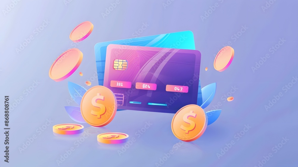 Bonus cashback income loyalty program sign concept. Credit or debit ...