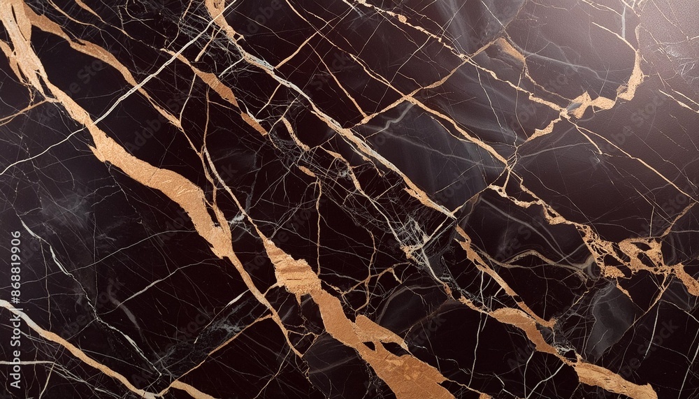natural black emperador marble texture background with golden veins ...