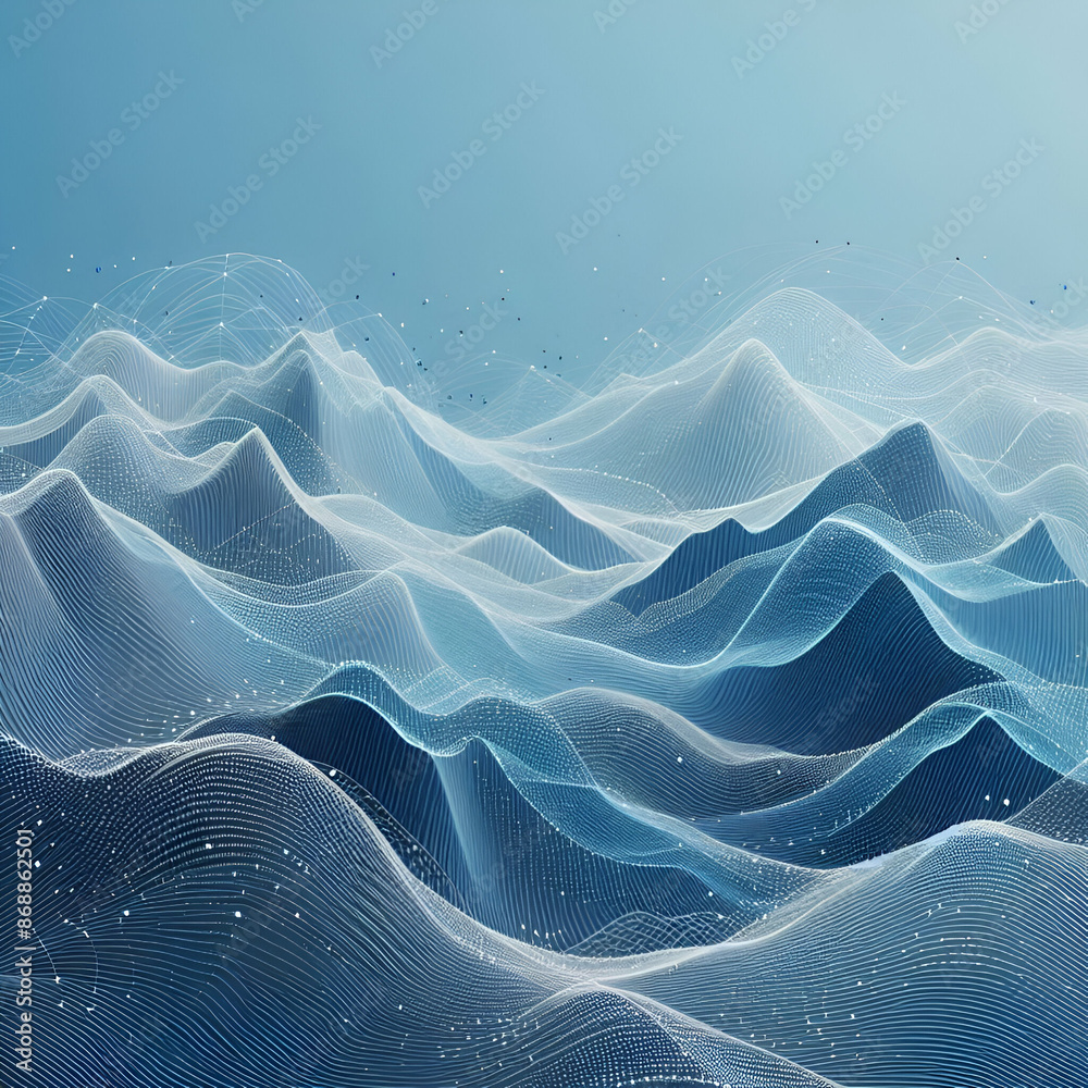 Modern Abstract Minimalist Background, Blue Winter Color of Sky Dynamic ...