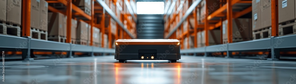 Futuristic Warehouse Corridors with Autonomous Robot - Revolutionizing ...