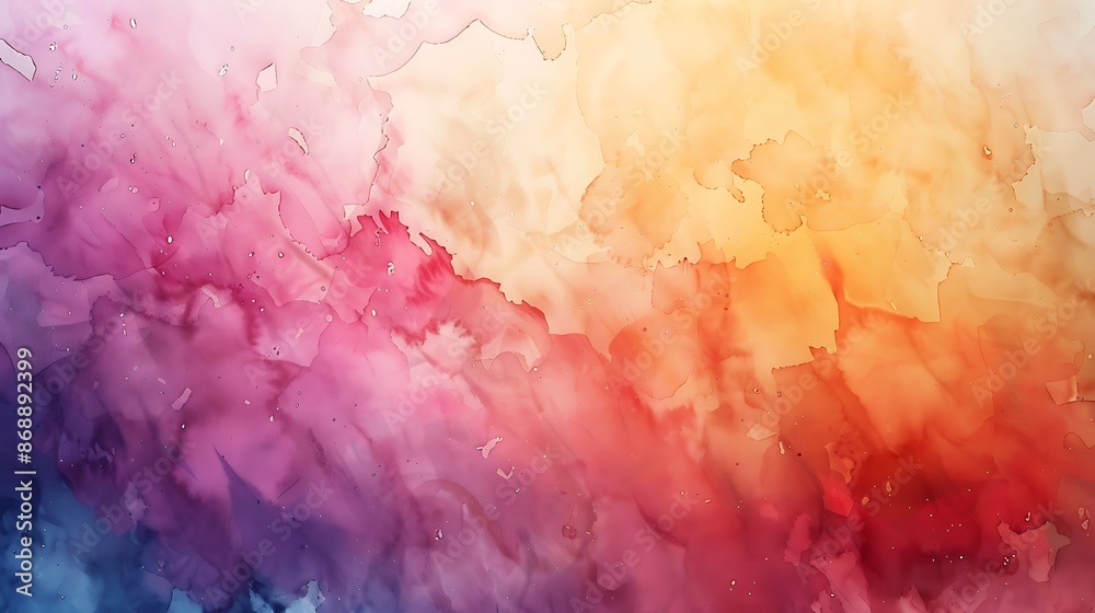 HD capture of a watercolor background showcasing a spectrum of warm and ...