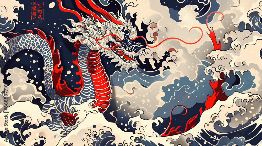 Japanese dragon tattoo design, 19th Century, Japanese dragon ...