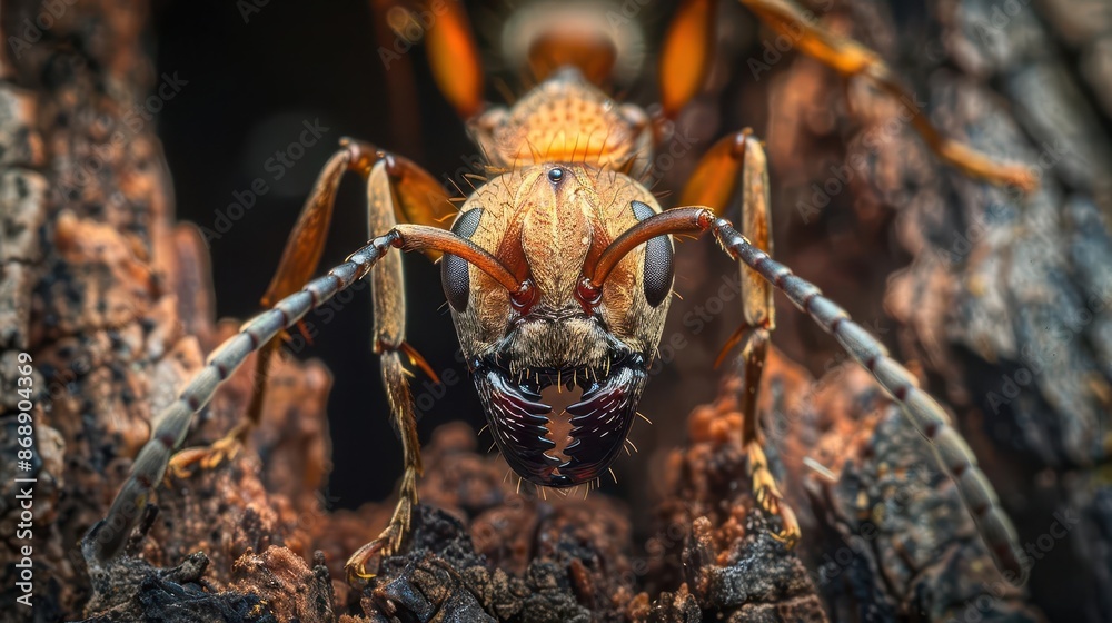 extreme macro photograph of industrious ant intricate details of ...