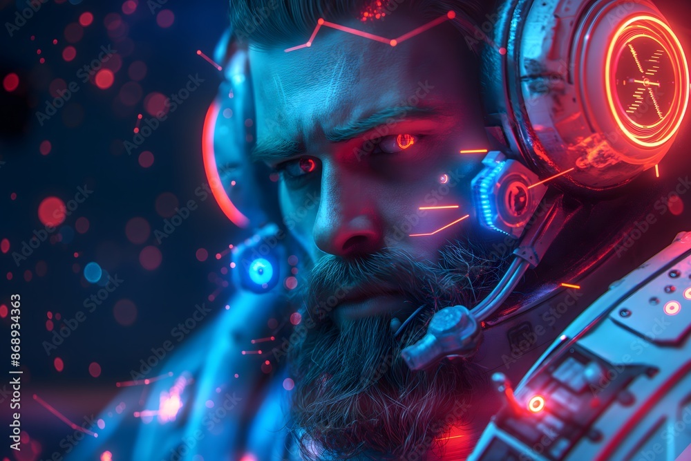 warrior, man, future warrior, close up, face close up, future ...