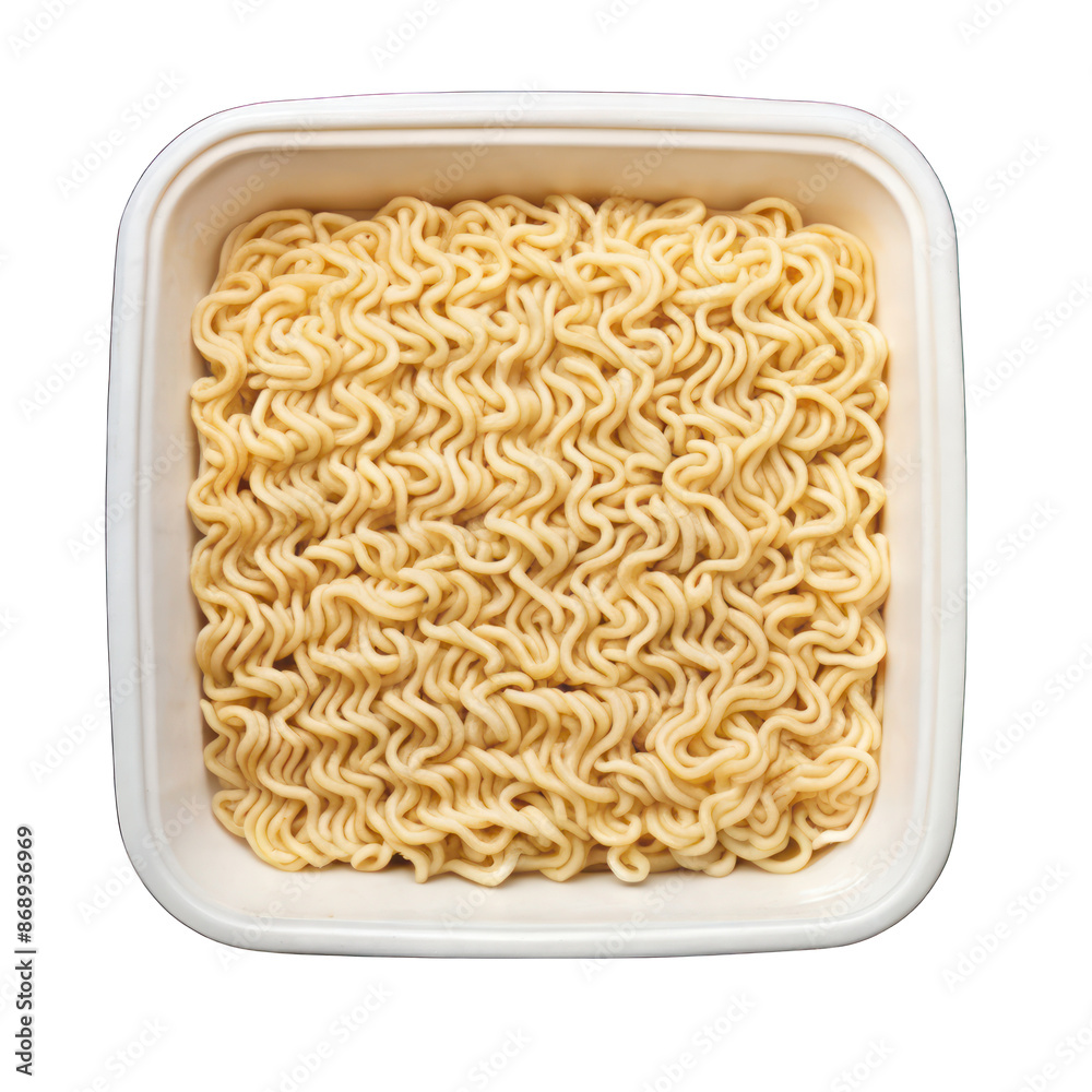 Blank instant noodles box lid top view isolated on transparent ...