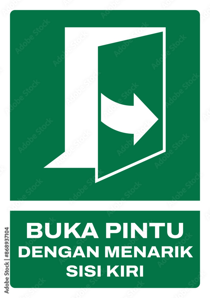 ISO emergency and first aid safety signs in indonesian_buka pintu ...