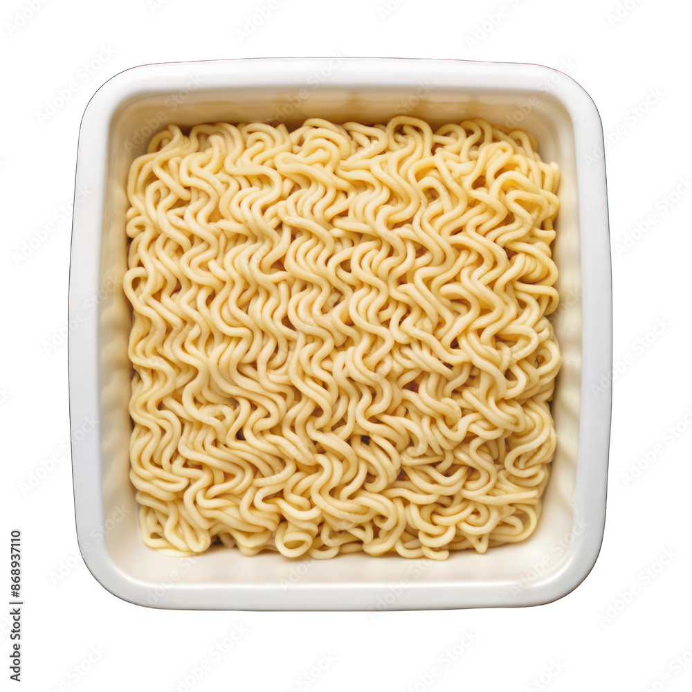 Blank instant noodles box lid top view isolated on transparent ...