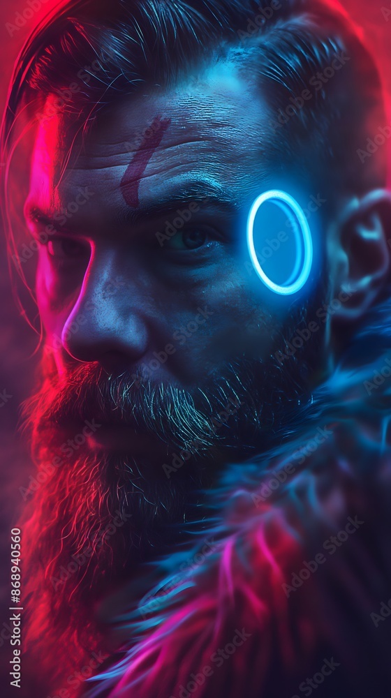 warrior, man, future warrior, close up, face close up, future ...