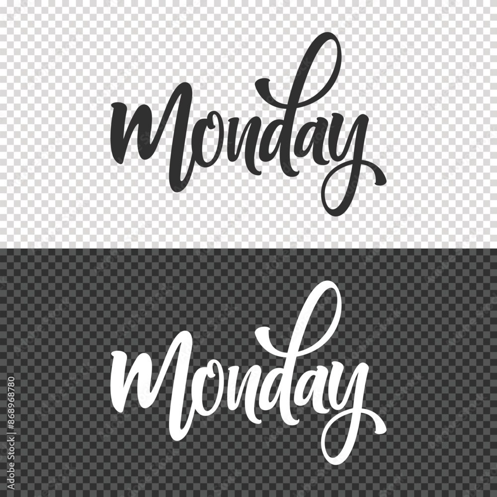 monday lettering clipart element design Stock Vector | Adobe Stock