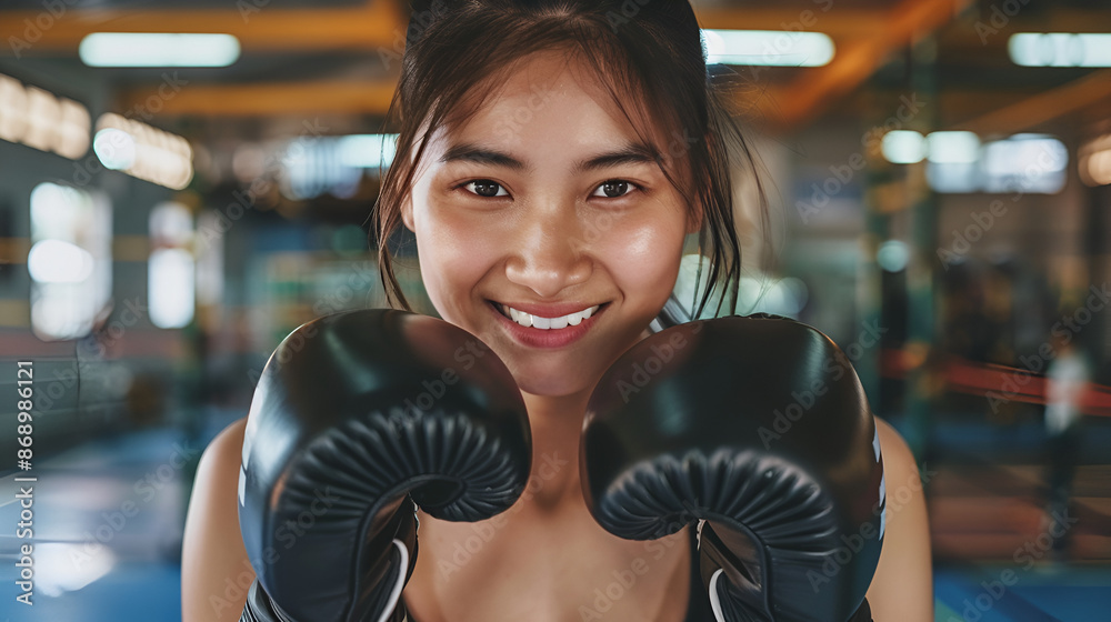 Strong athletic woman with boxing gloves punching, Boxing woman, team ...