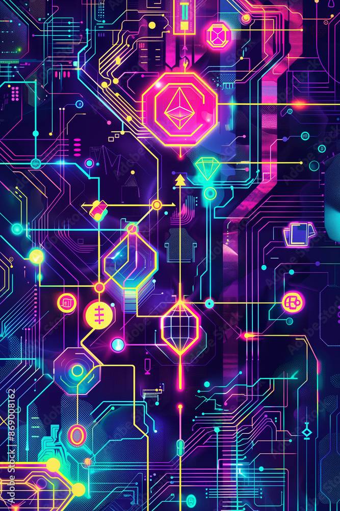 DeFi Ecosystem: A vibrant depiction of the decentralized finance (DeFi ...