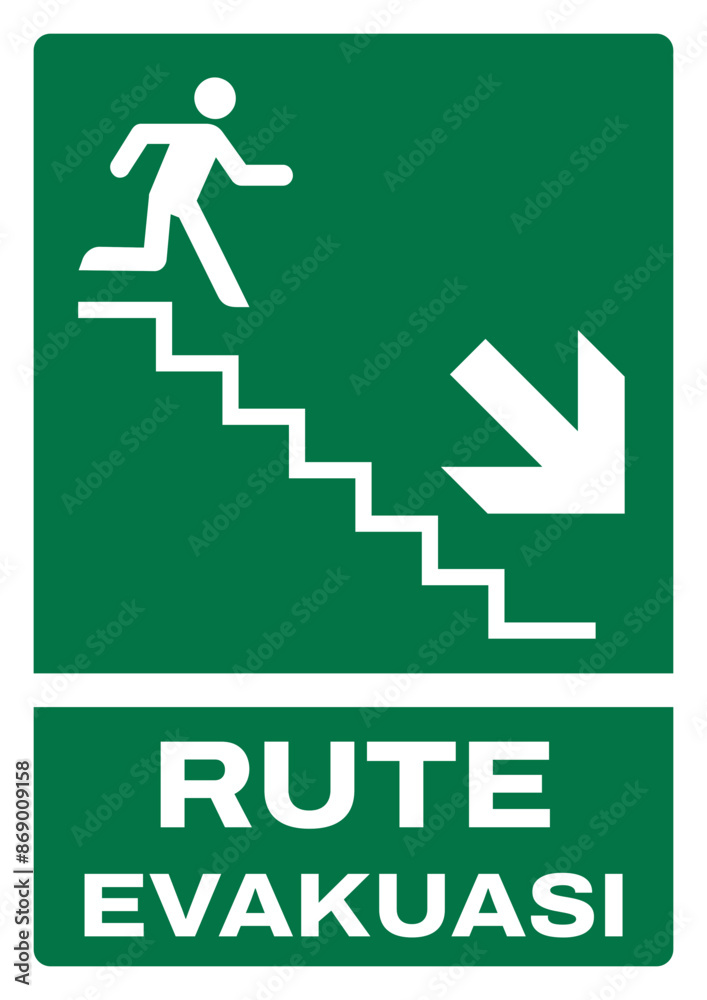 ISO emergency and first aid safety signs in indonesian_rute evakuasi ...