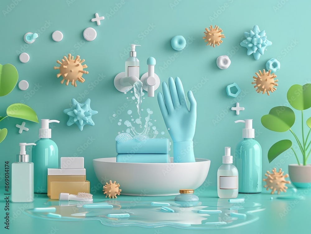 Step-by-step guide on proper hand hygiene to prevent influenza, using ...