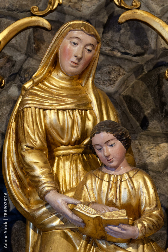 Virgin Mary with her mother St. Anne. Vierge Marie et sa mère Sainte ...