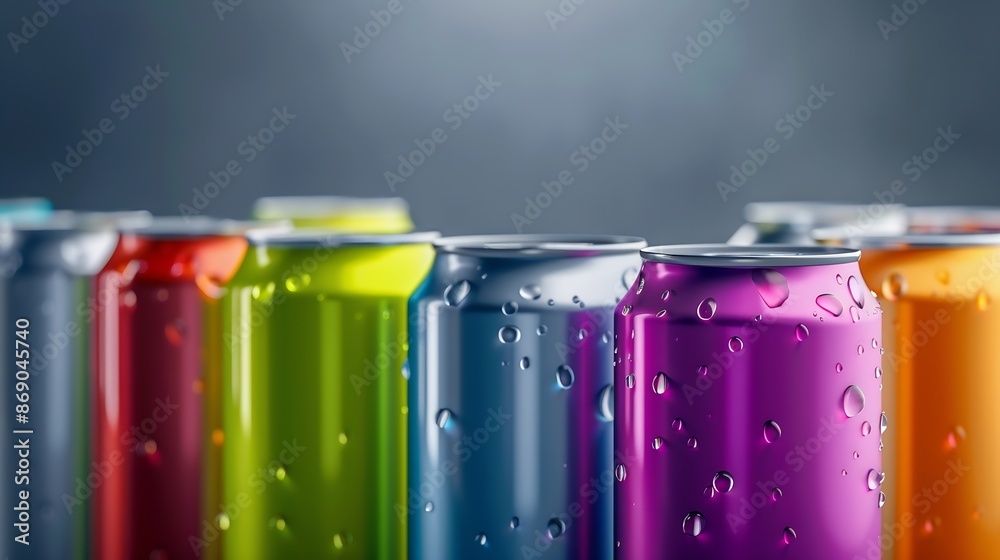 RTD Cocktail or mocktail Ready to Drink canned beverage in colorful tin ...