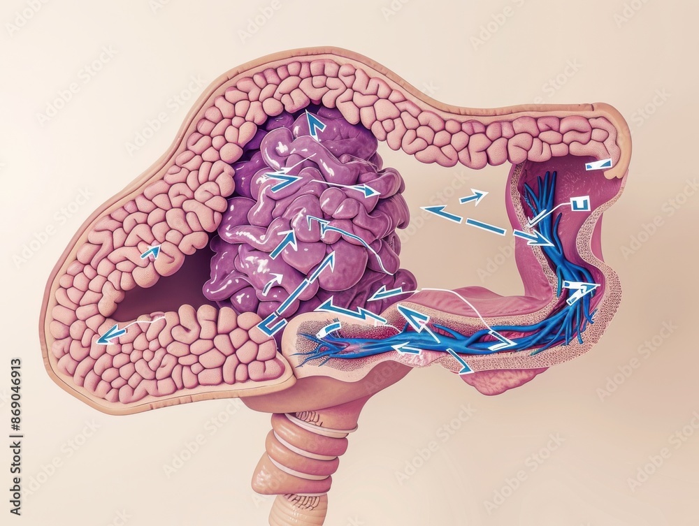 Detailed medical illustration of pancreatic anatomy highlighting the ...