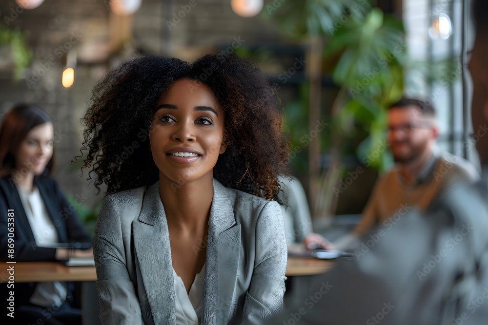 Businesswoman conducting interviews with job candidates., clean ...