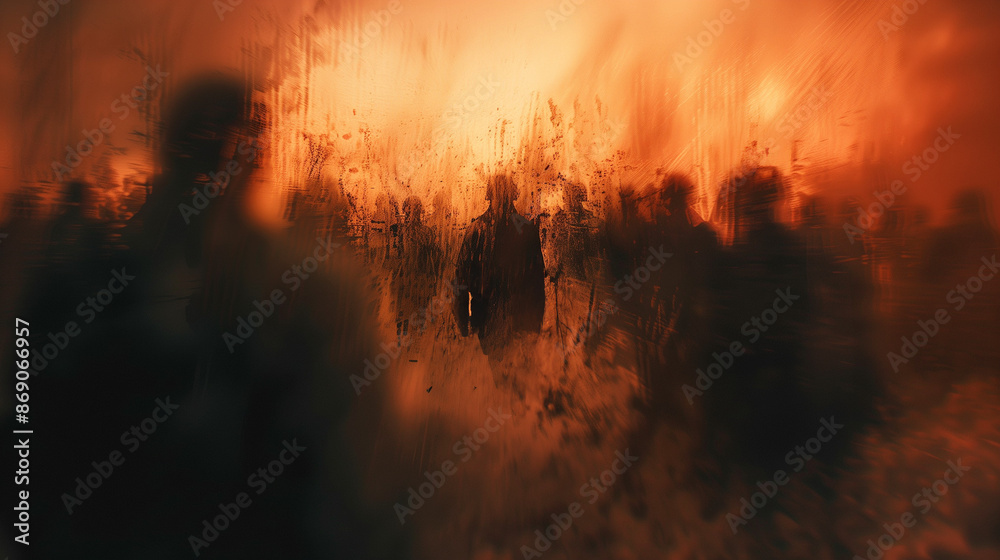 Artistic bbstract wallpaper of World War III, with silhouettes of ...