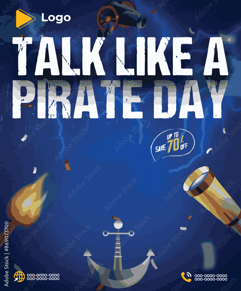 Talk like a pirate for a day social media banner or instagram post ...