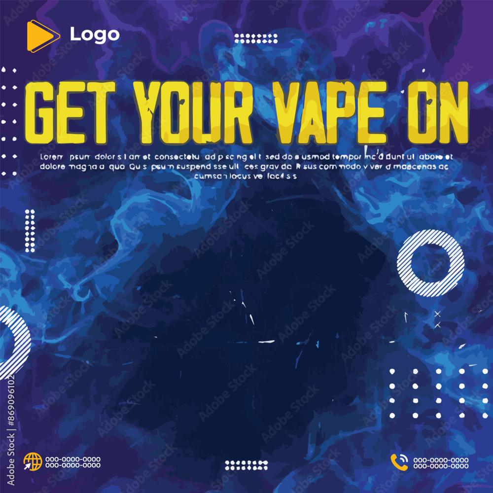 Realistic electronic vape poster electronic vape with social media post ...