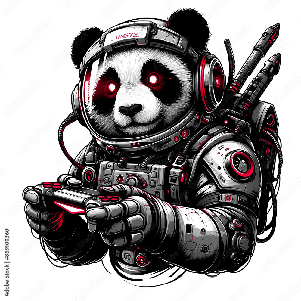 Epic Gaming Panda Astronaut: Futuristic Mascot Art for Gamers and Sci ...