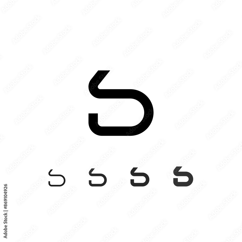 Technical Digital Font Cyber Space Alphabet Set Of Five Different