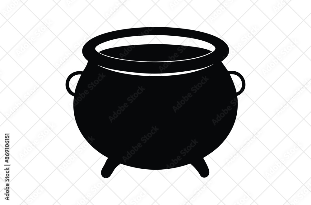 illustration of a cauldron silhouette, cauldron vector illustration ...