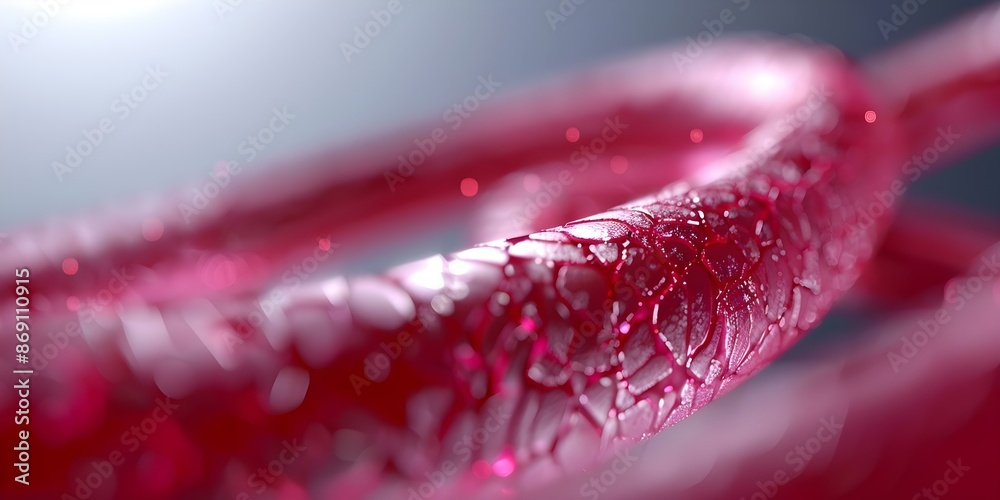 3D render showing cholesterol plaque buildup in human heart artery ...