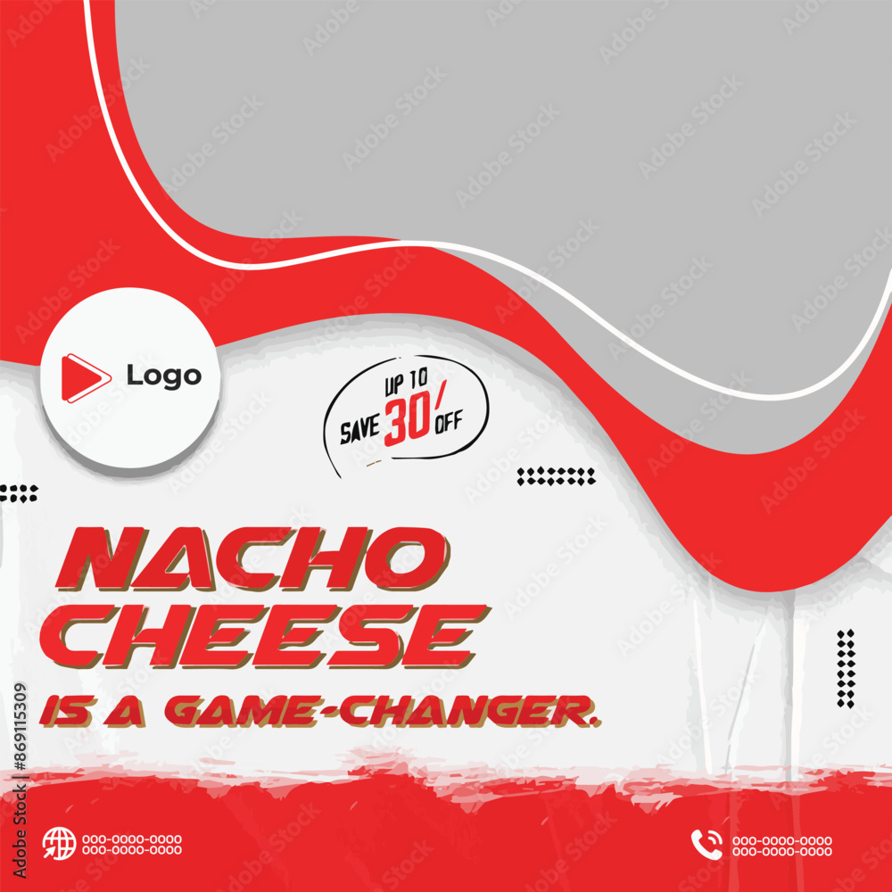 Delicious nachos food social media Instagram post feed banner template ...