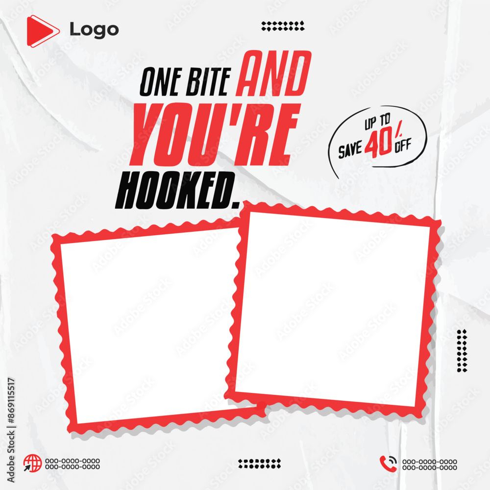 Delicious nachos food social media Instagram post feed banner template ...