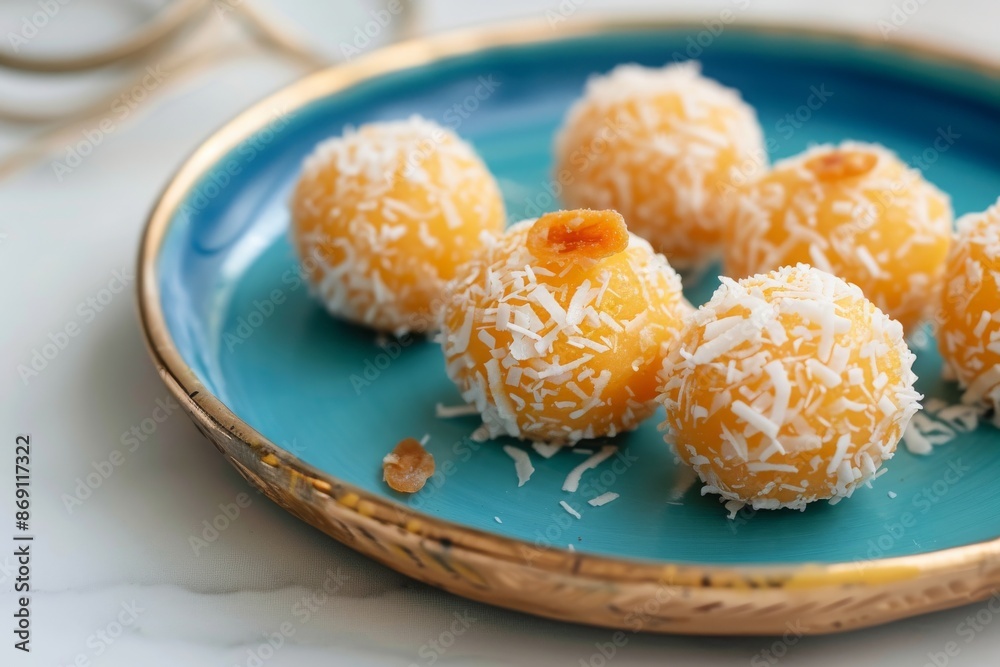 Diwali sweets coconut mango Laddu peda Indian sweet festival dish ...